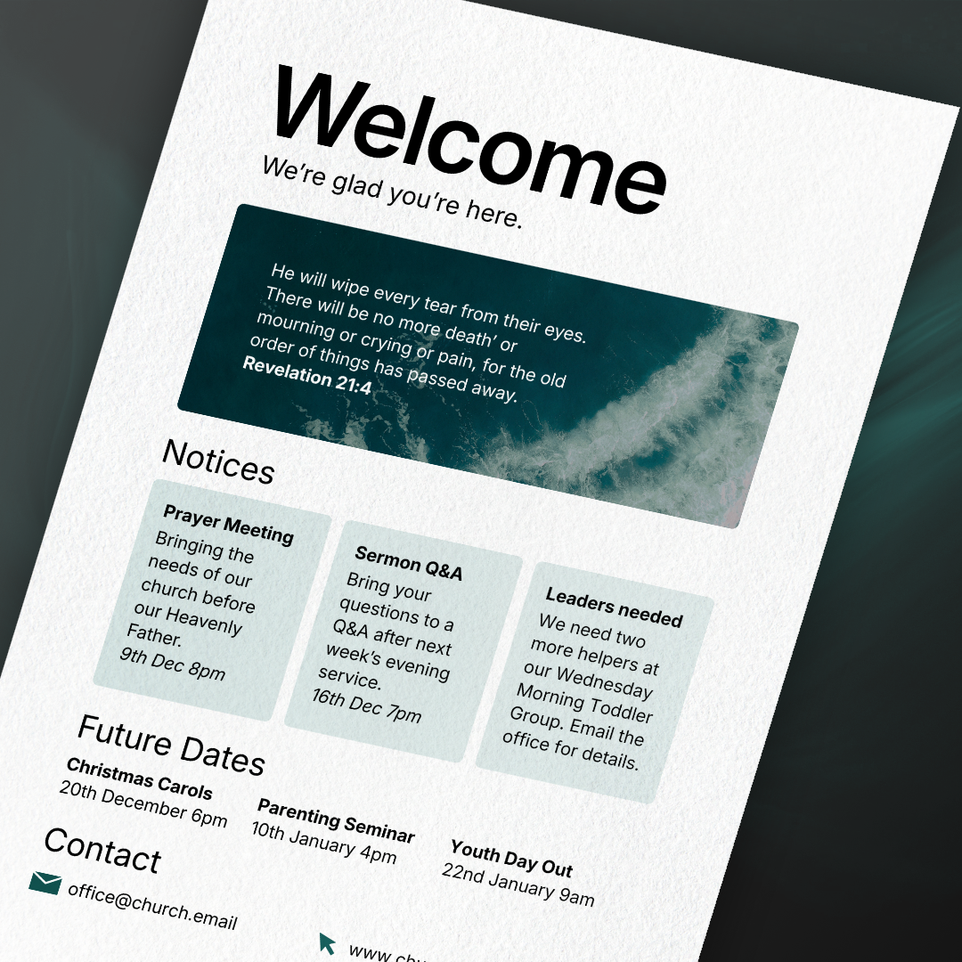1-Page Bulletin Canva Template - Greater Worth